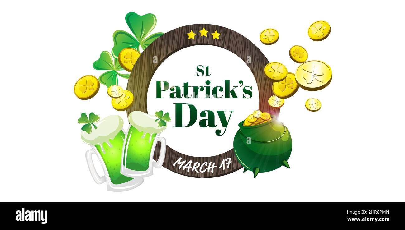 st patrick day march 17 illustration Stock Photo - Alamy