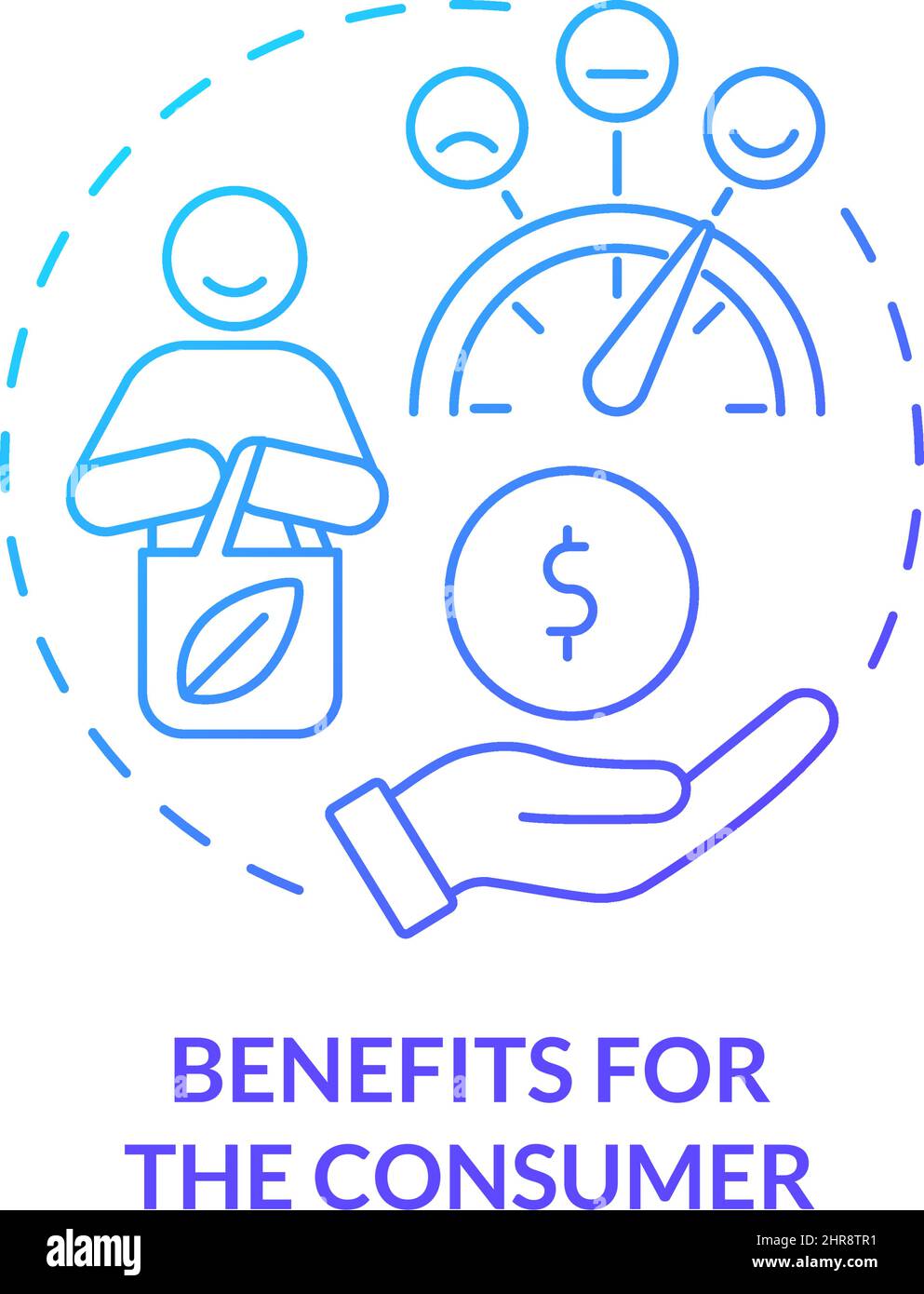 Benefits for consumer blue gradient concept icon Stock Vector Image ...