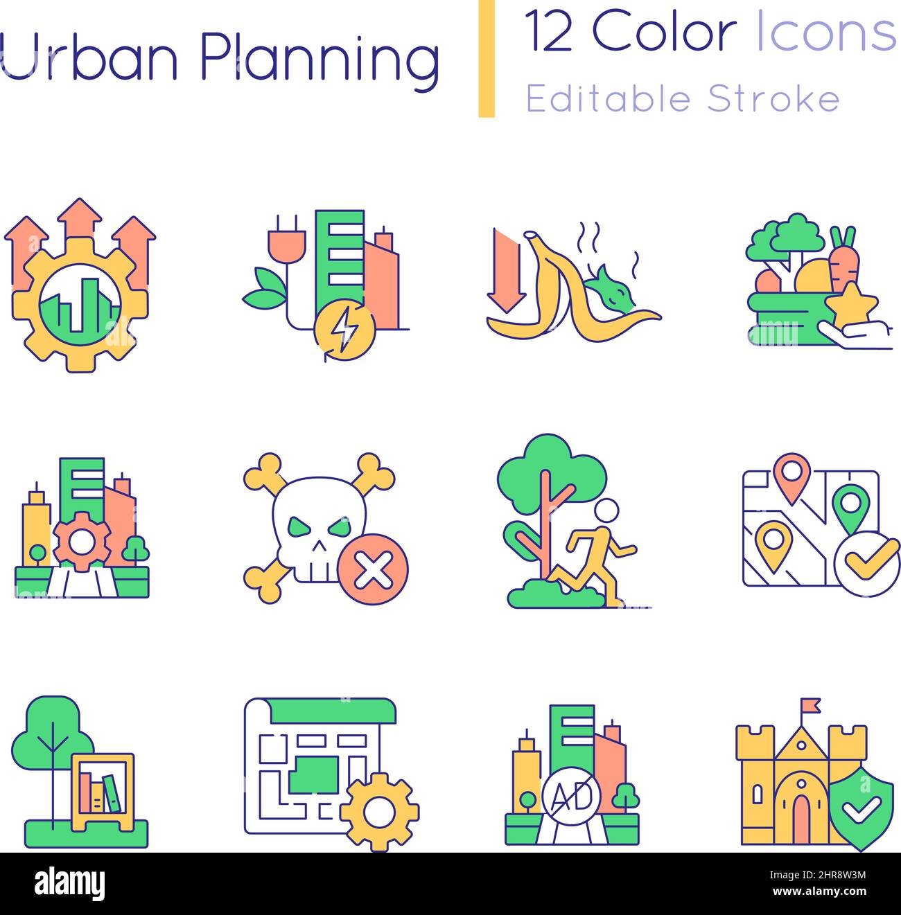 Urban planning RGB color icons set Stock Vector Image & Art - Alamy