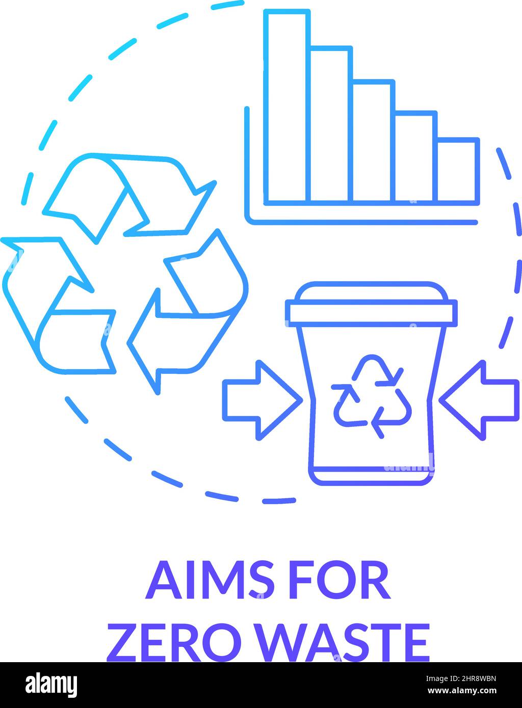 Aims for zero waste blue gradient concept icon Stock Vector Image & Art ...