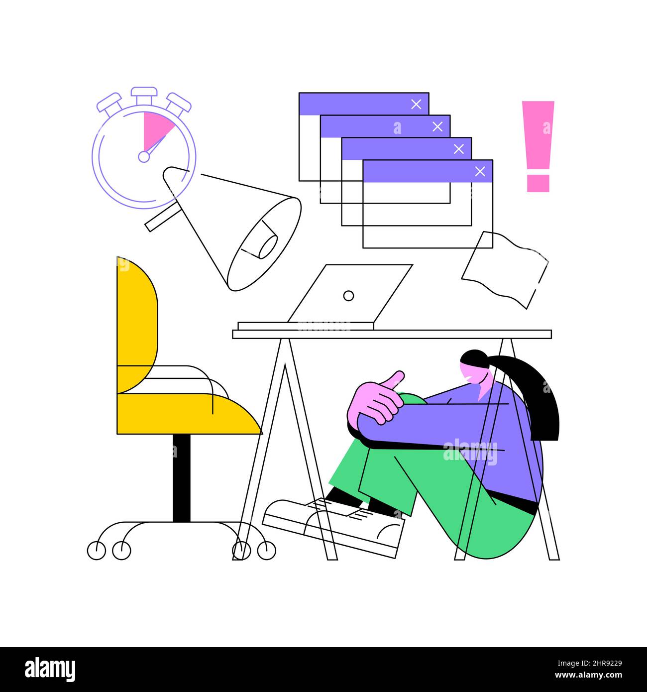 Stress abstract concept vector illustration. Acute mental disorder ...