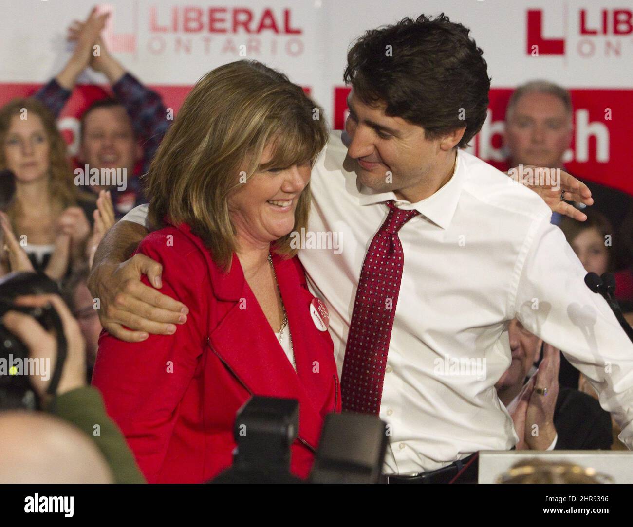 Prime Minister Justin Trudeau attends a campaign rally with Elizabeth ...