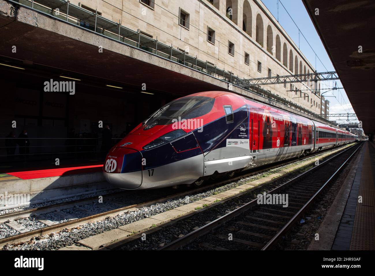 View of Frecciarossa 1000 train with graphics dedicated to the film ...