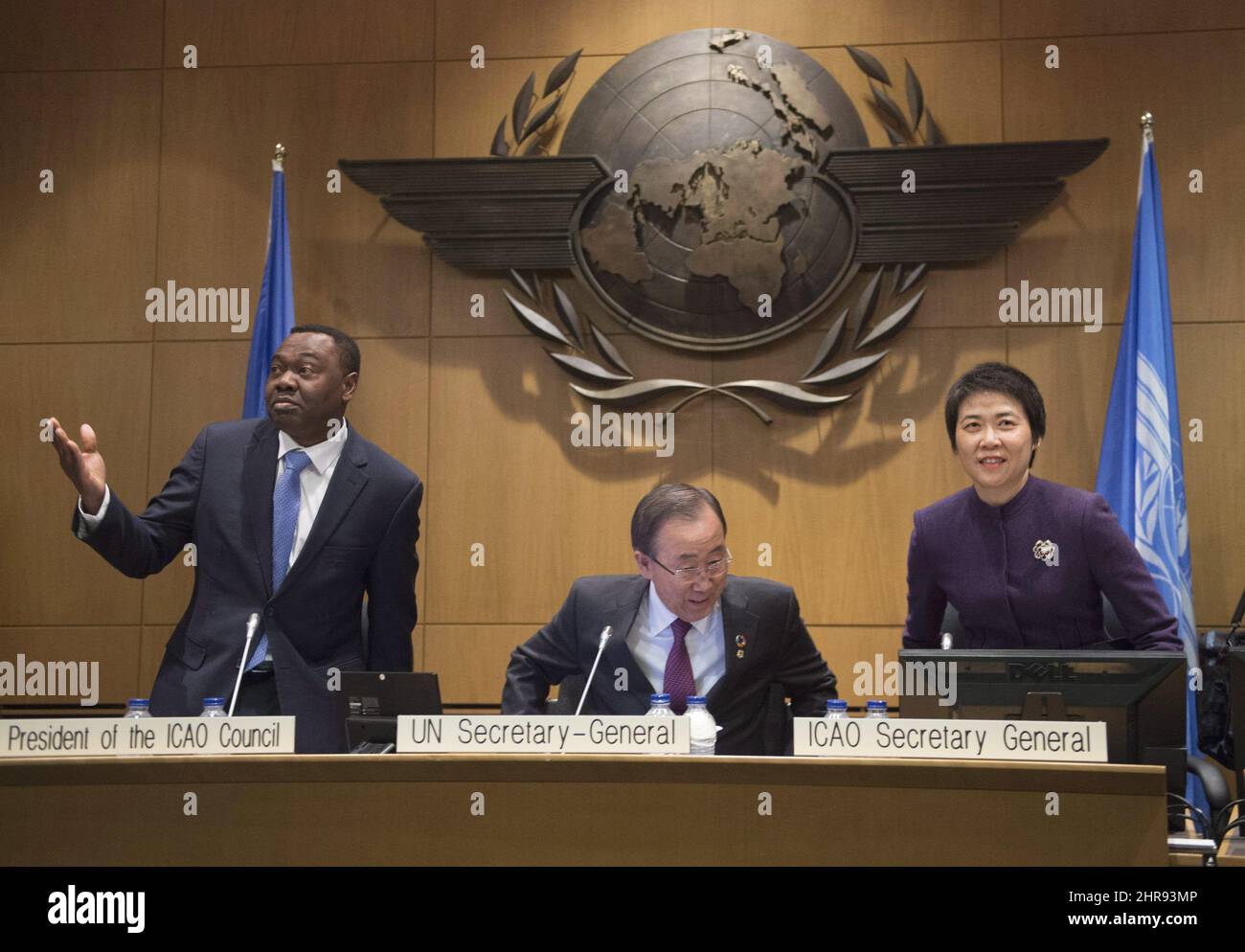 ICAO Council President Dr. Olumuyiwa Benard Aliu, left, United Nations ...
