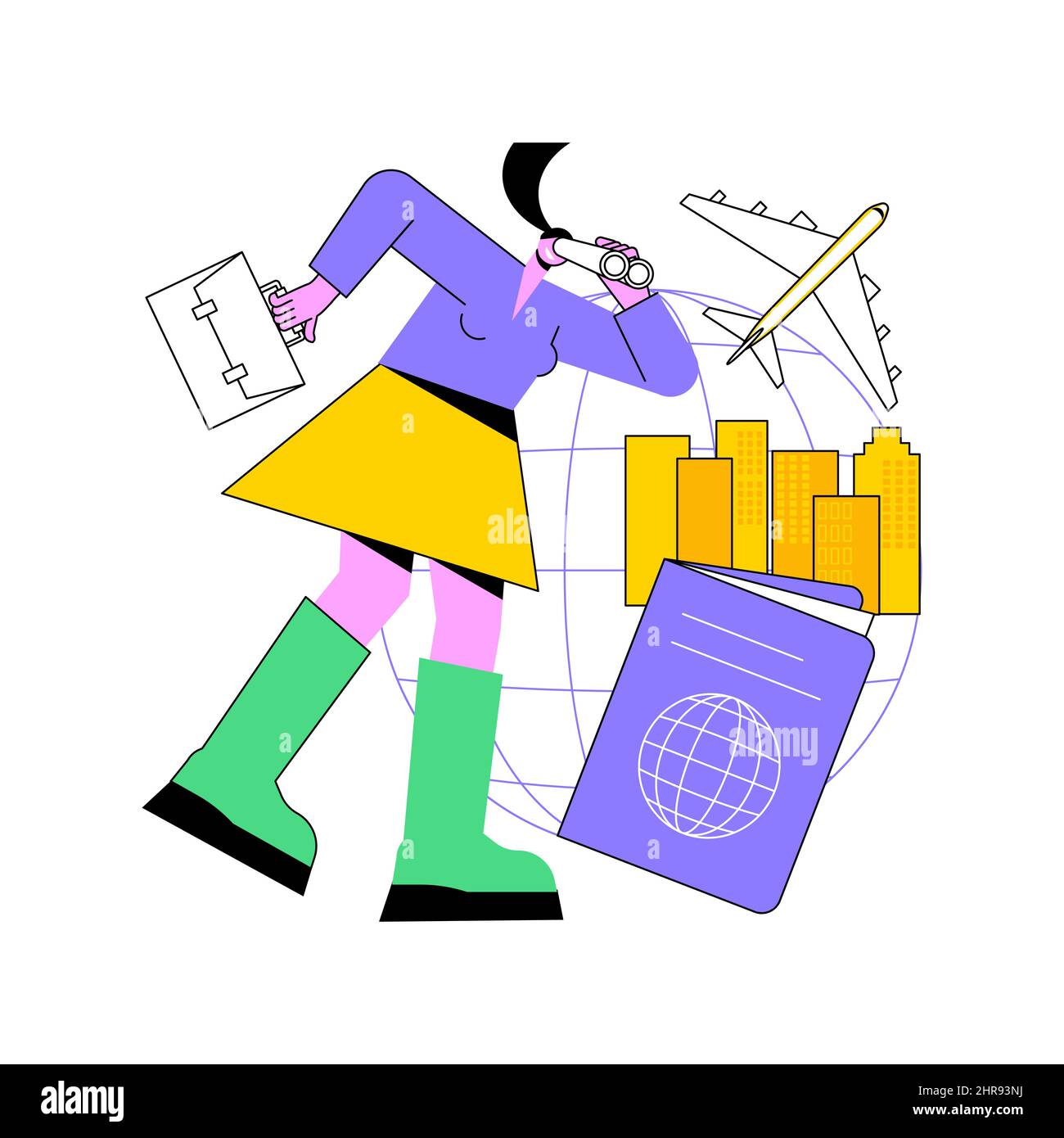 Emigration abstract concept vector illustration. Leaving a resident ...