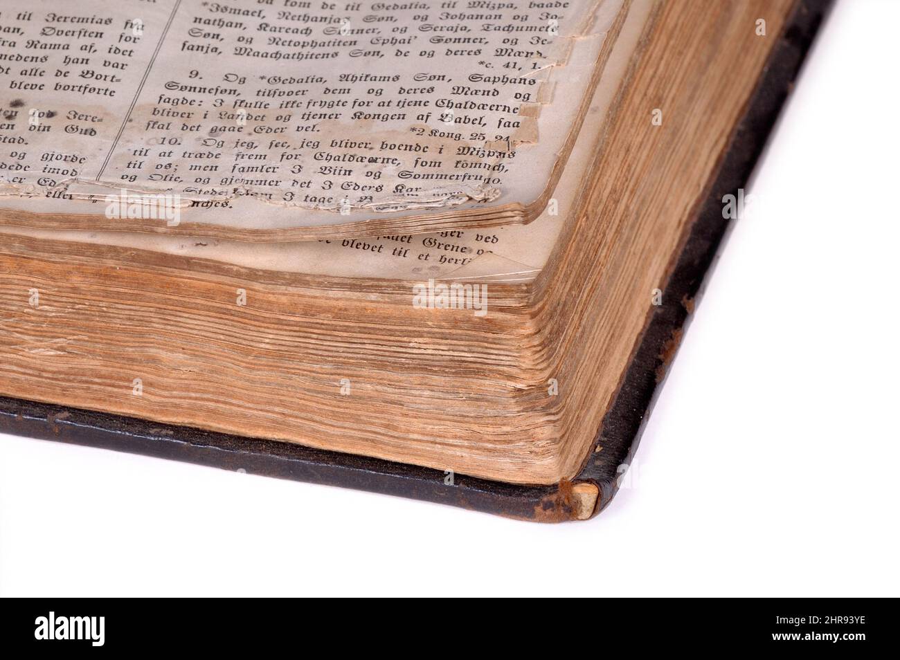 Old bible, over 100 years old, taken on clean white background Stock ...
