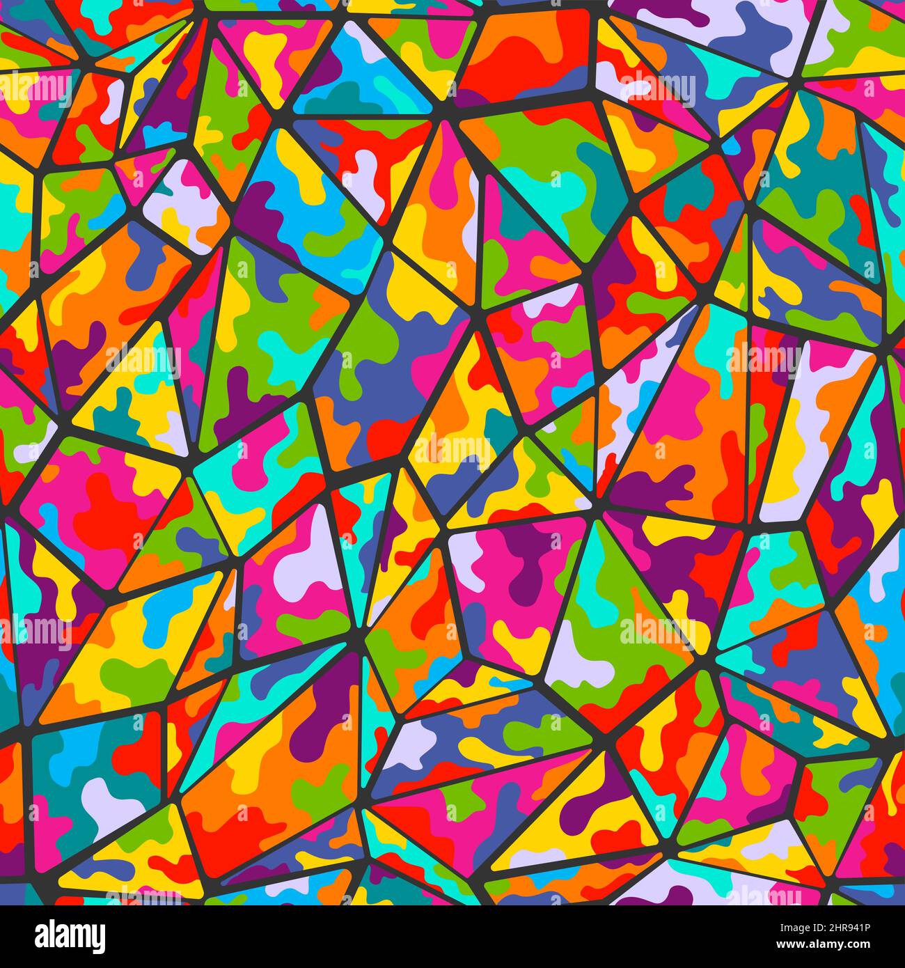 Seamless background of geometric shapes. Freehand illustration Stock ...