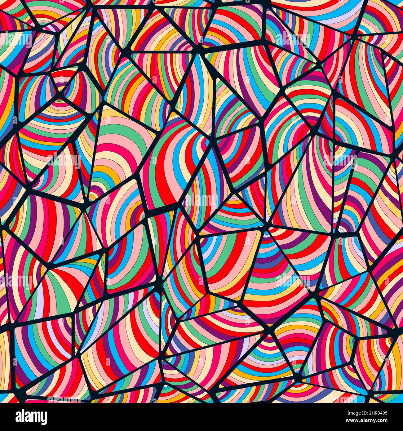 Seamless background of geometric shapes. Freehand illustration Stock ...