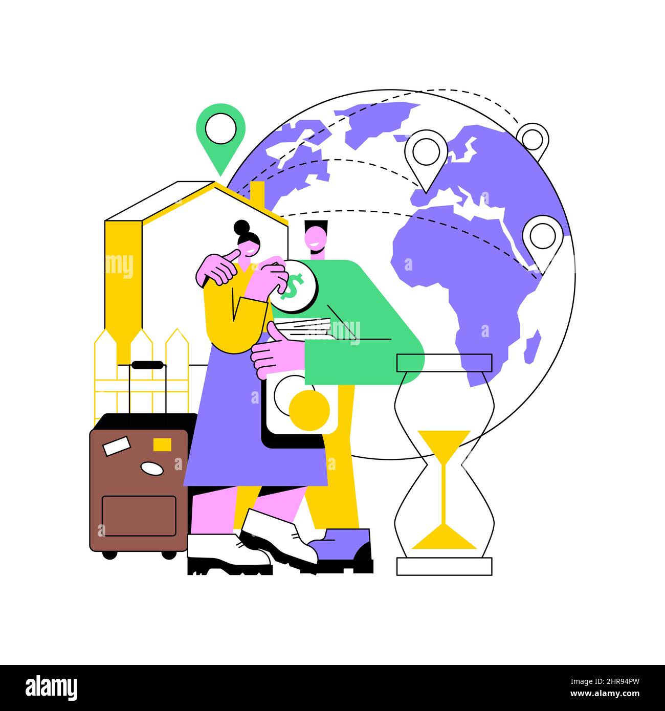 Return migration abstract concept vector illustration. Return of ...