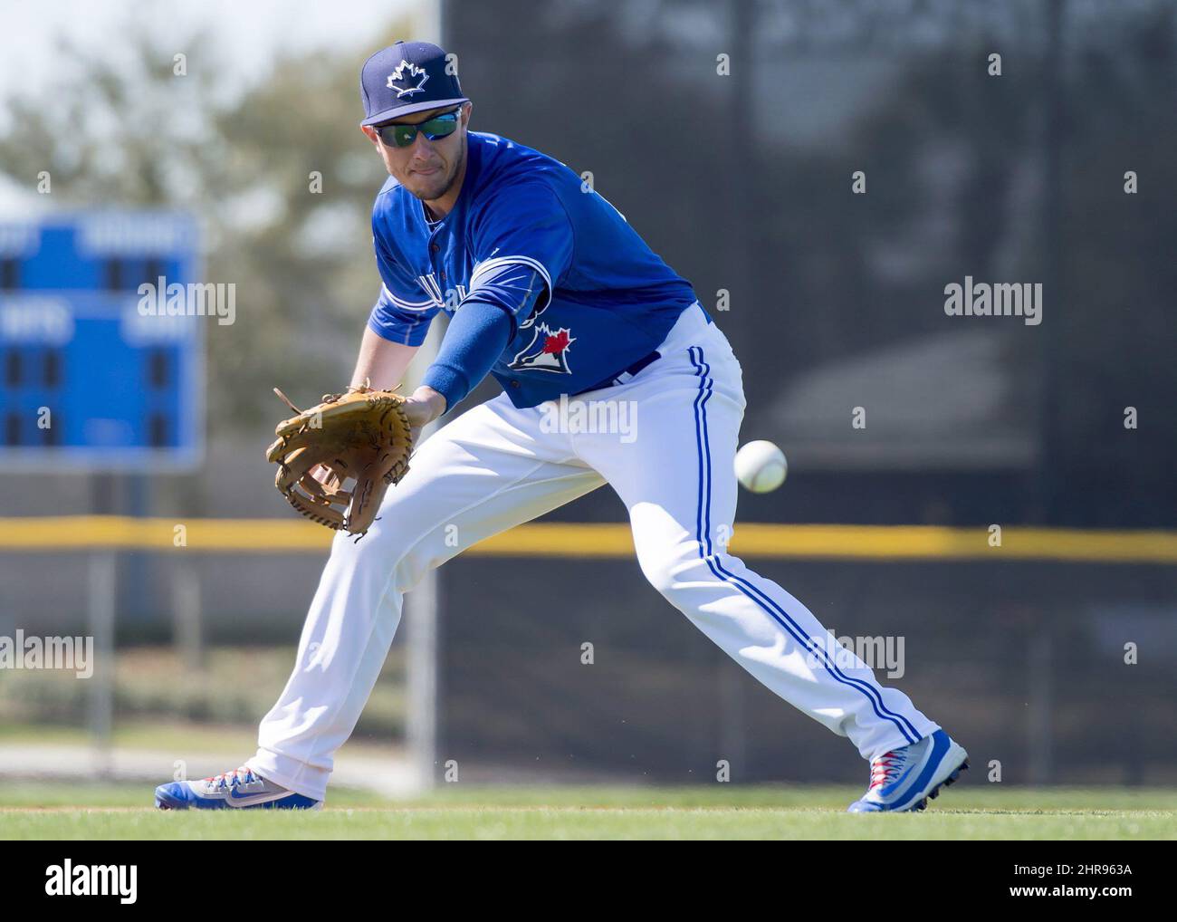 Toronto Blue Jays' Troy Tulowitzki fields a ground ball at the team's ...