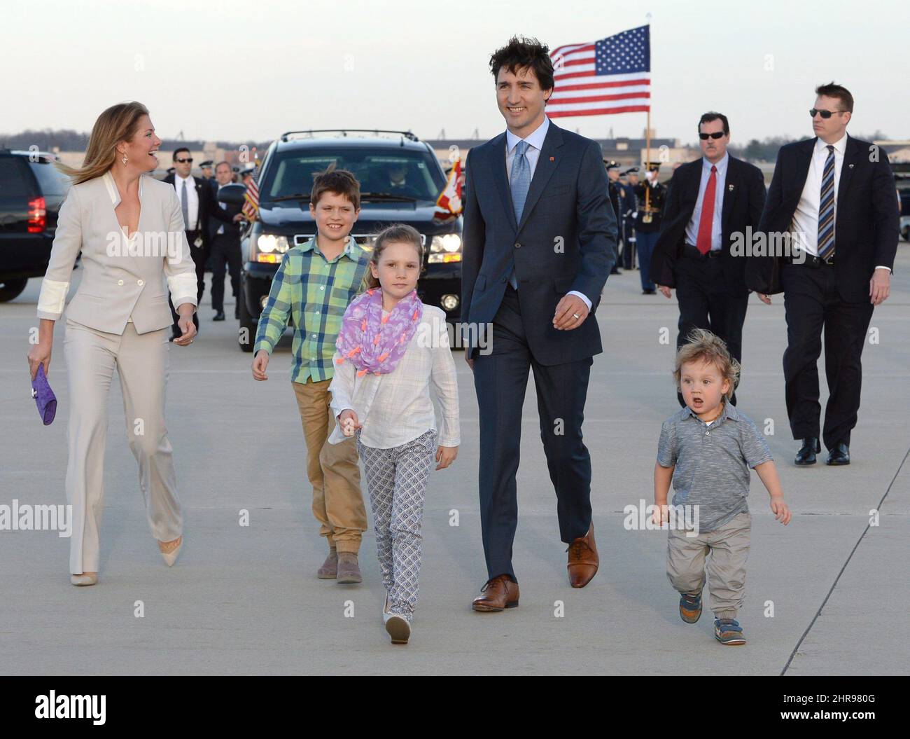 Prime Minister Justin Trudeau arrives for a state visit in Washington ...