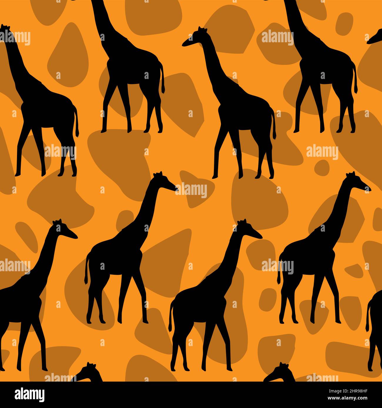 Seamless background in spots and giraffe silhouette Stock Vector Image ...