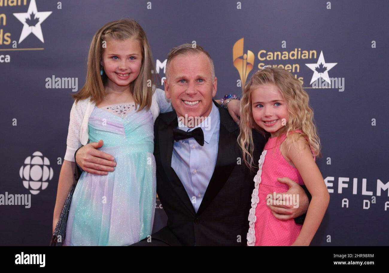 Gerry Dee, with his daughters, arrives at the Canadian Screen Awards in ...