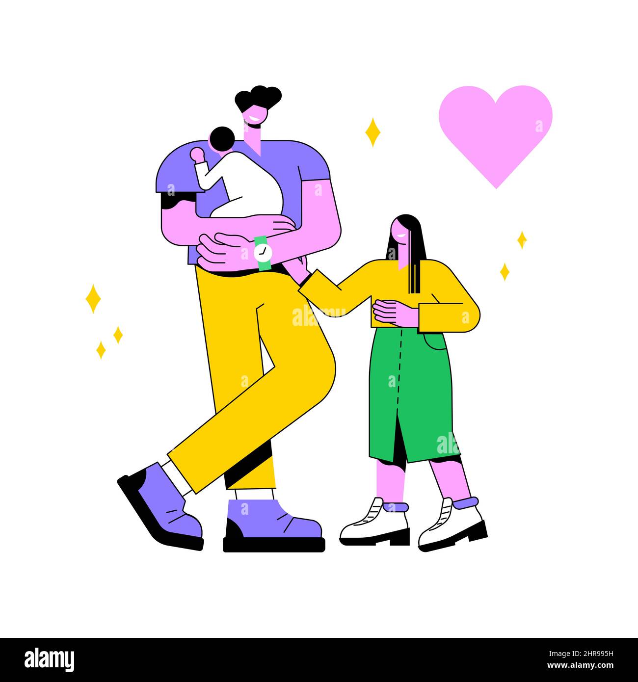 Single fathers abstract concept vector illustration. Single-parent ...