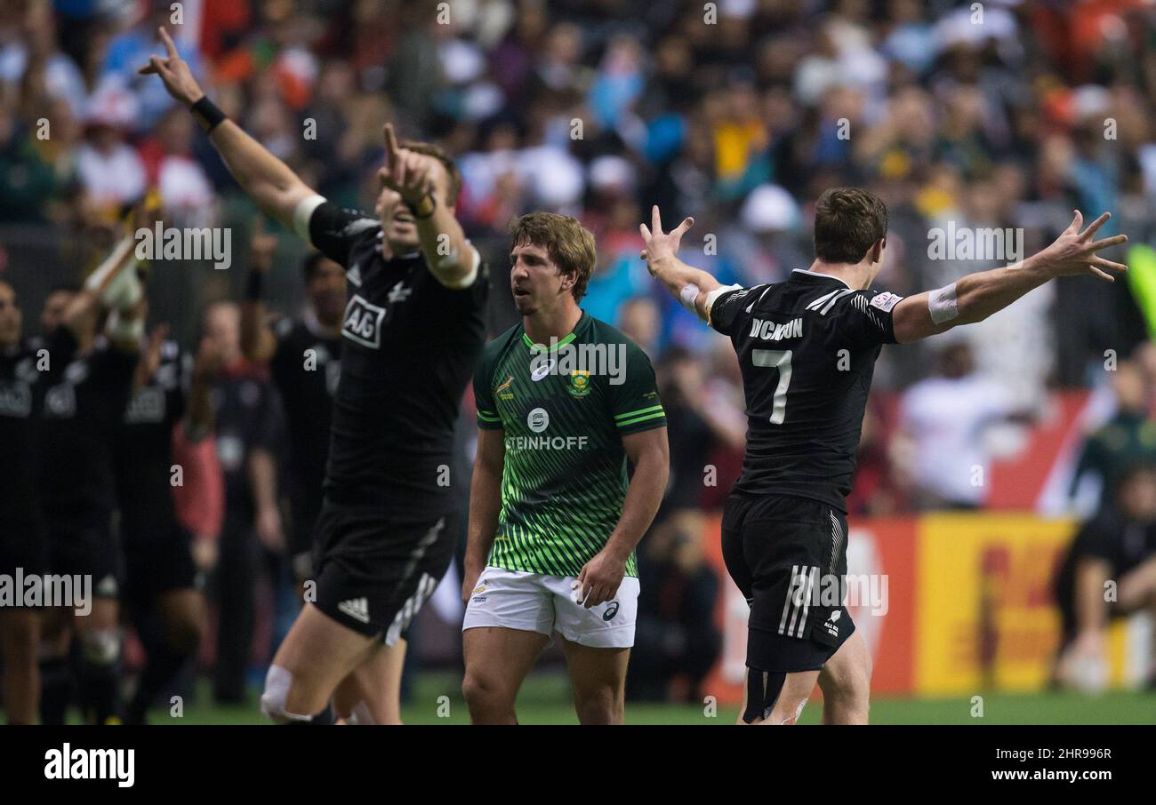 South Africa's Kwagga Smith, centre, walks off the field as New Zealand ...