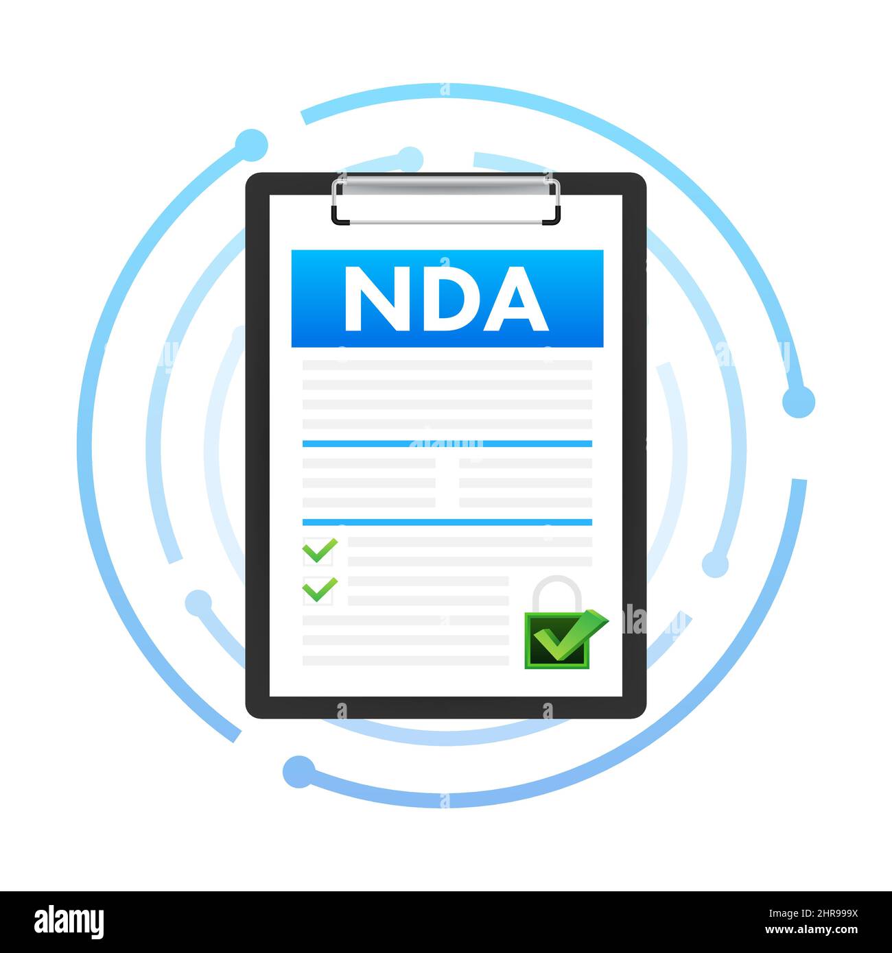NDA Document, Non disclosure agreement, Privacy document. Vector stock ...