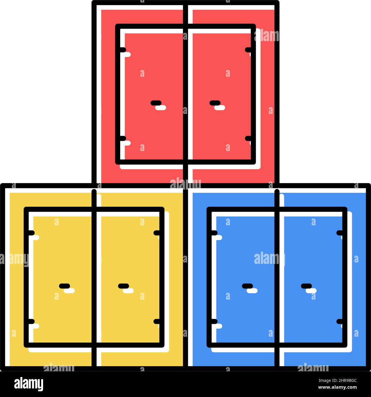 Container Stack Port Color Icon Vector Illustration Stock Vector Image And Art Alamy