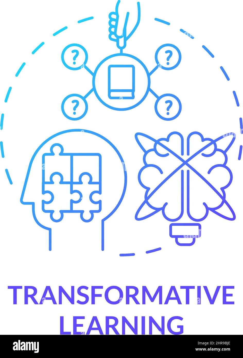 Transformative learning blue gradient concept icon Stock Vector Image ...