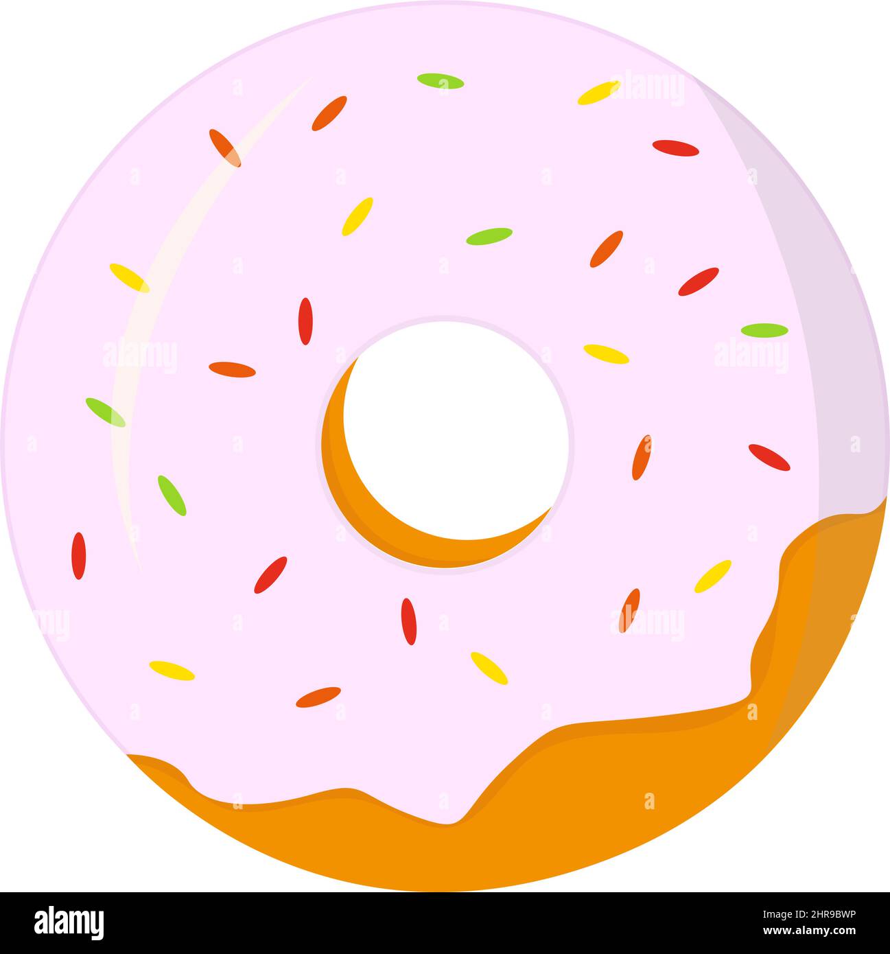 Donut covered with icing isolated on white background Stock Vector ...