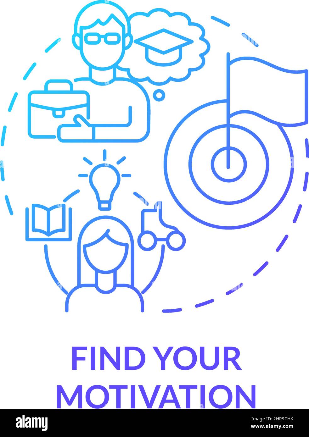 Find your motivation blue gradient concept icon Stock Vector Image ...