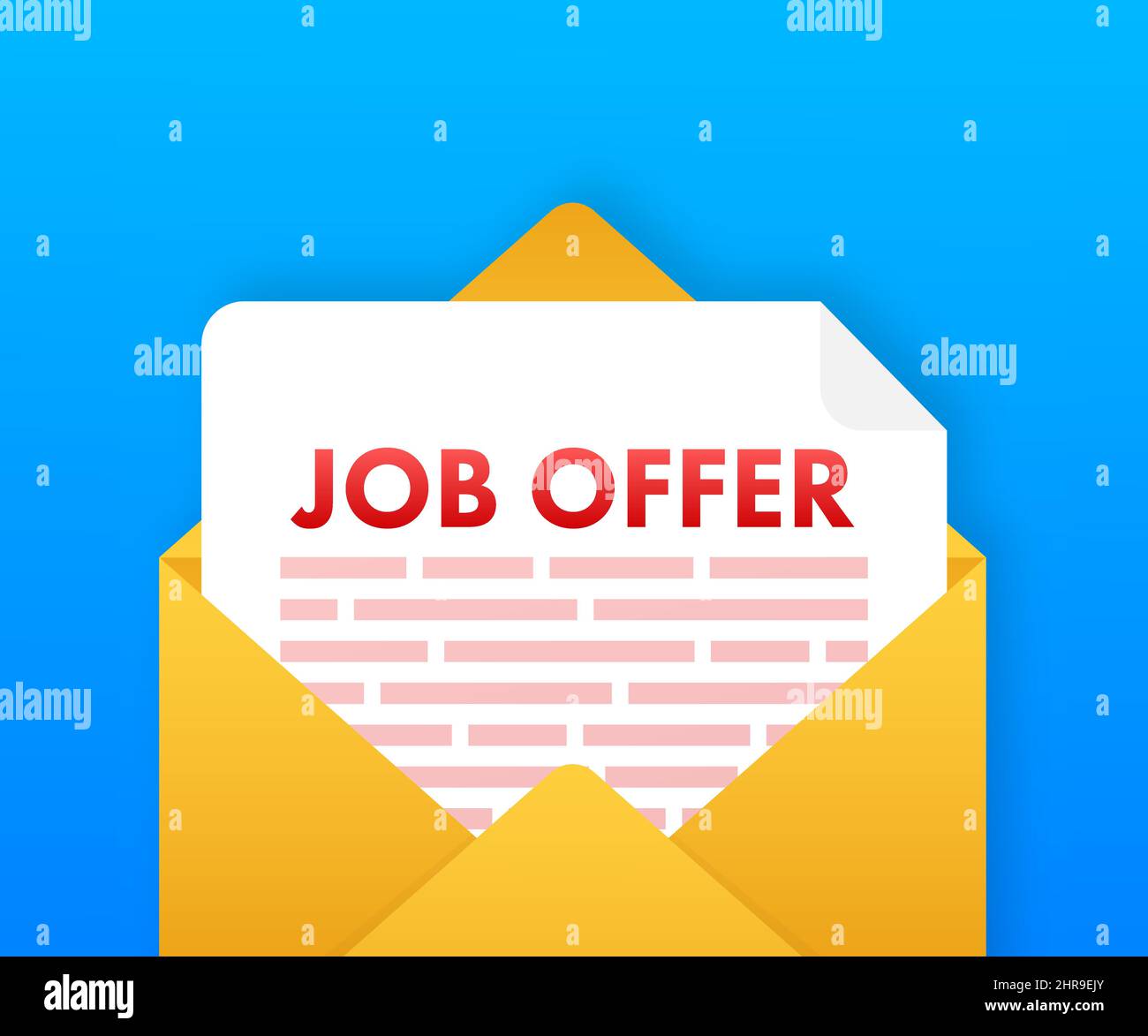 Envelope with Job offer message. Recruitment, Candidates. Work search ...