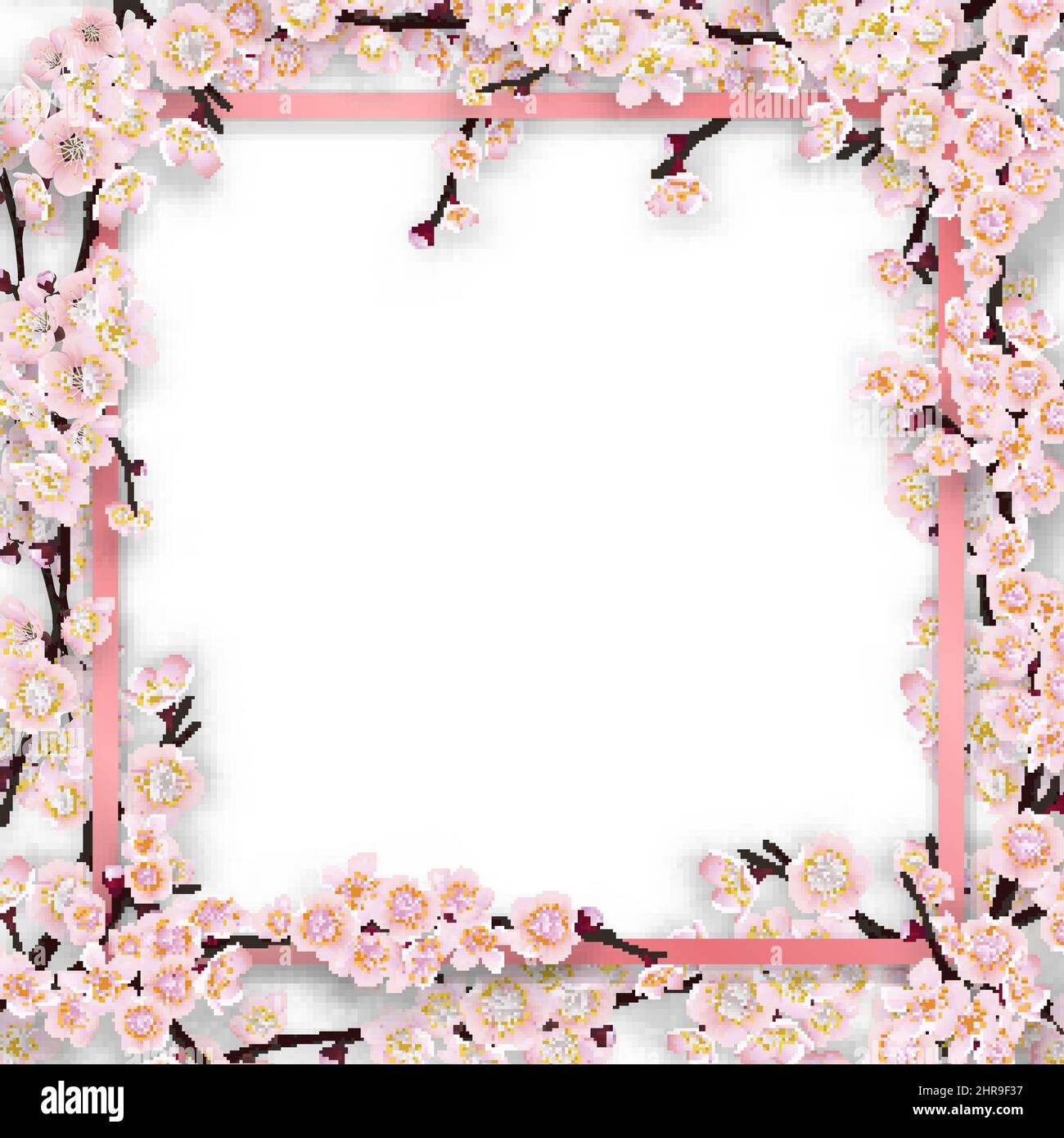 Tree branch blooming pink Stock Vector Images - Alamy