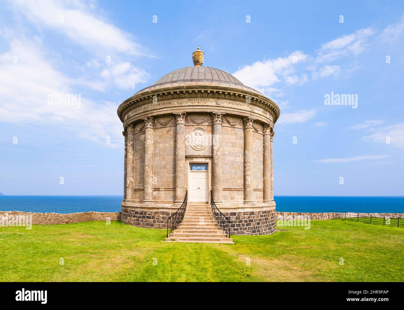 The Mussenden temple perched on a cliff edge part of the Downhill ...