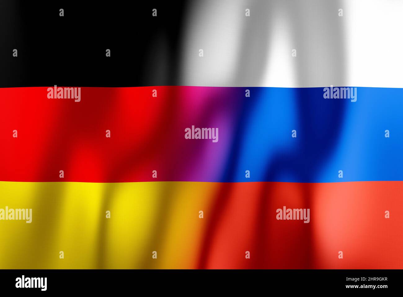 Flags of Germany and Russia - 3D illustration Stock Photo - Alamy