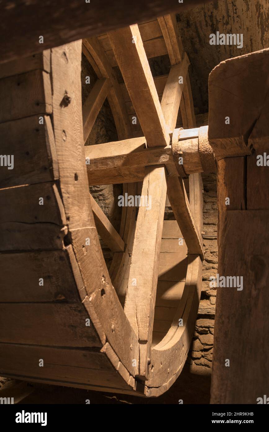 inside old wheel of a mill Stock Photo - Alamy