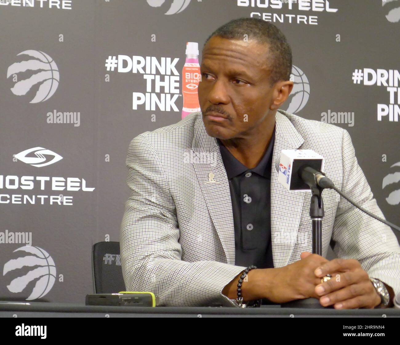 Toronto Raptors' head coach Dwayne Casey speaks to media during a ...
