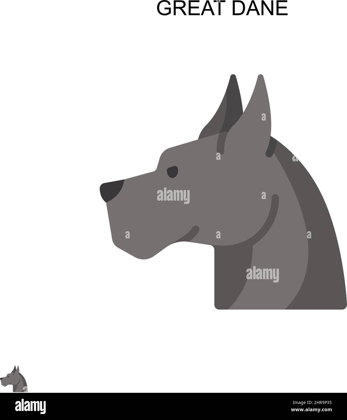 Great dane Simple vector icon. Illustration symbol design template for ...