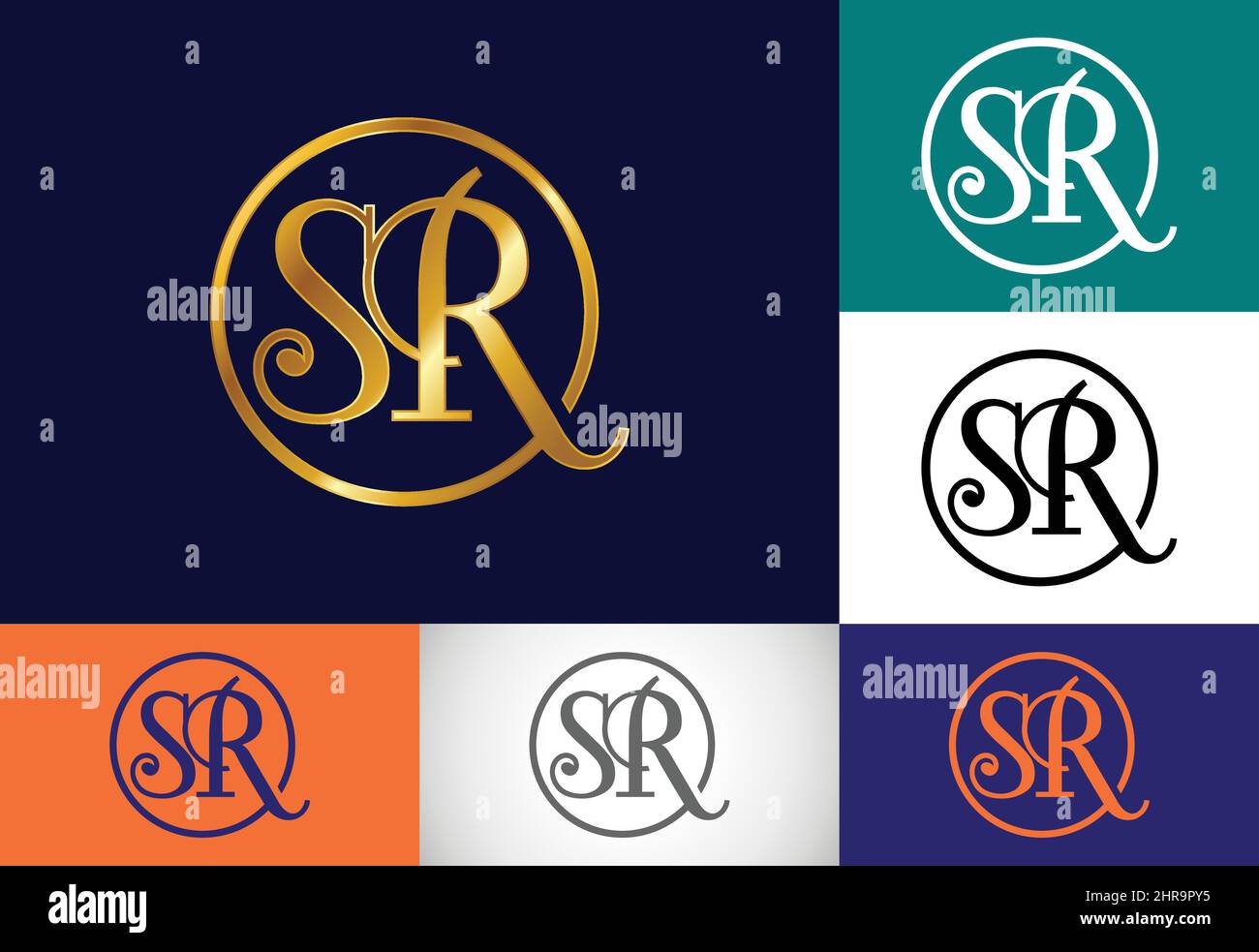 Initial Monogram Letter SR Logo Design Vector. Graphic Alphabet Symbol ...