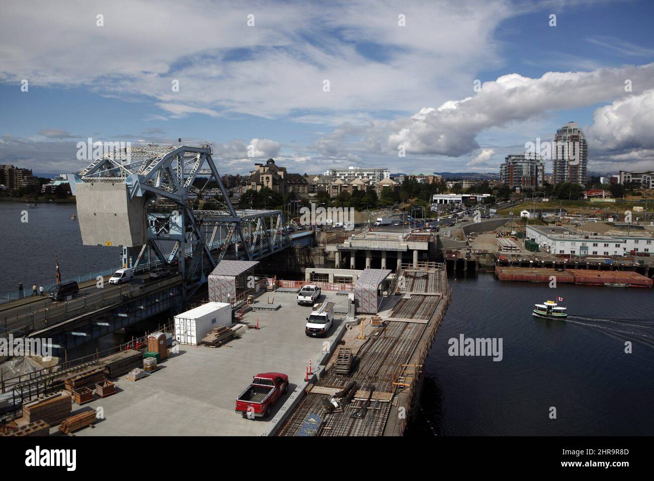 The Johnson Street Bridge Replacement Project, is seen beside the old ...