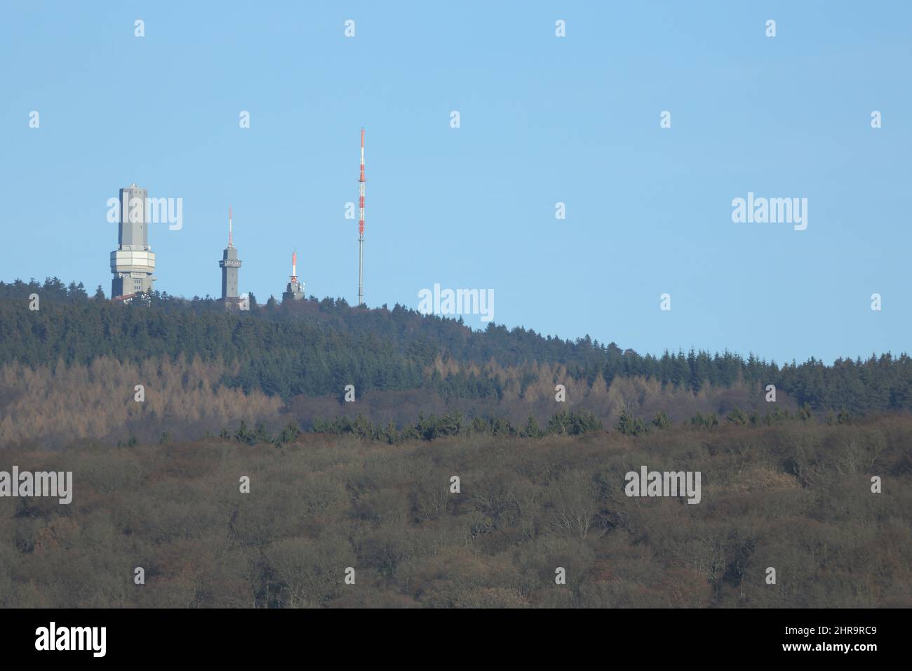 View of Großer Feldberg 880m in the Taunus from Königstein Castle ...
