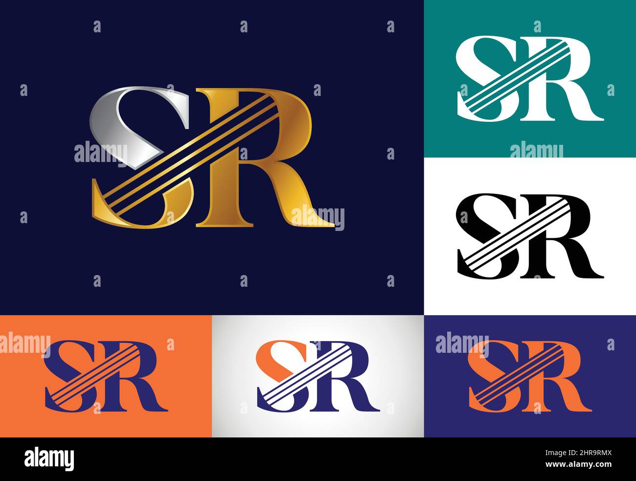 Initial Monogram Letter SR Logo Design Vector. Graphic Alphabet Symbol ...
