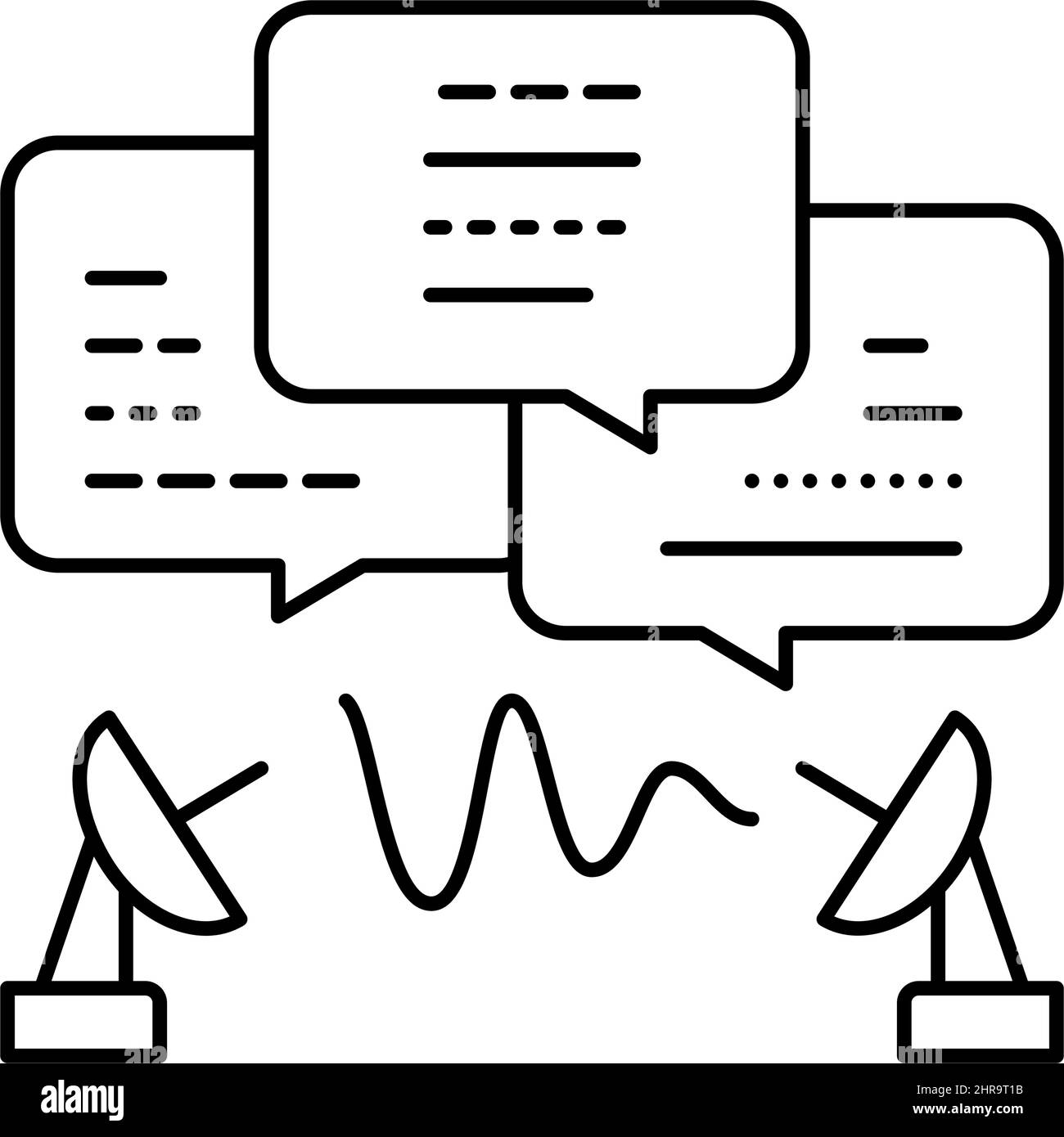 communication process line icon vector illustration Stock Vector Image ...