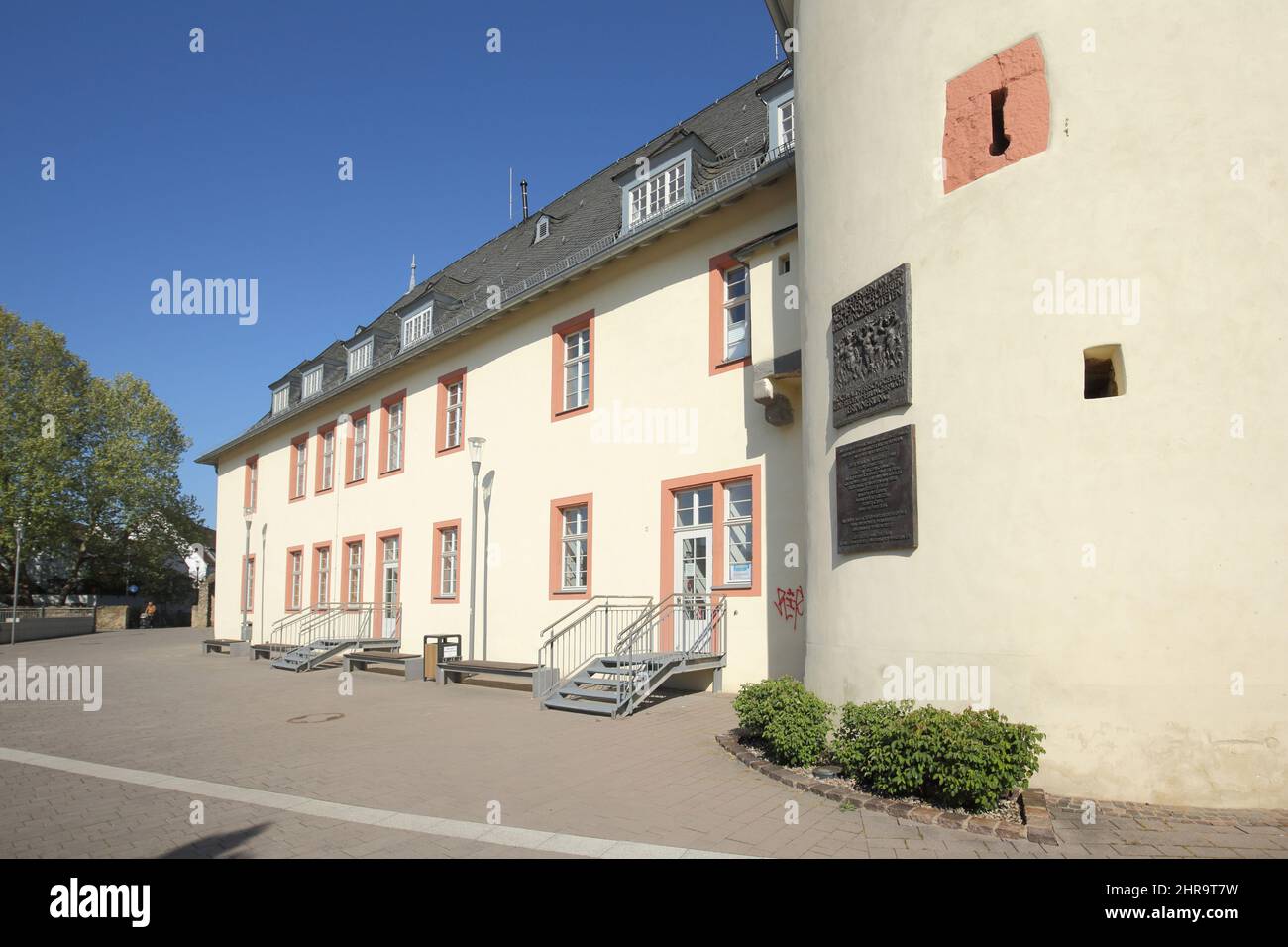 Winery building, built in 1719, with witch tower, in Hofheim im Taunus ...