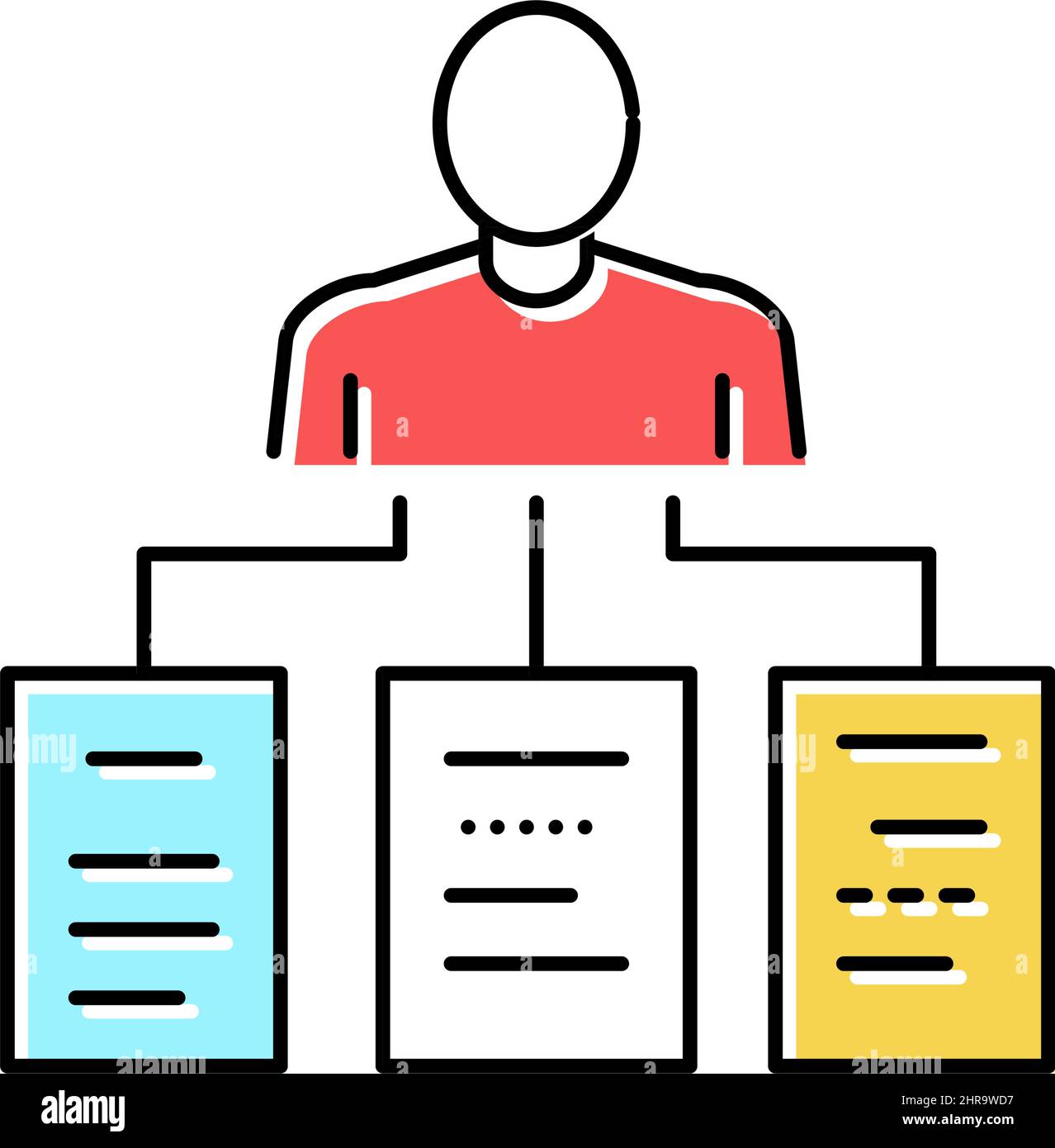 human with tasks plan color icon vector illustration Stock Vector Image ...
