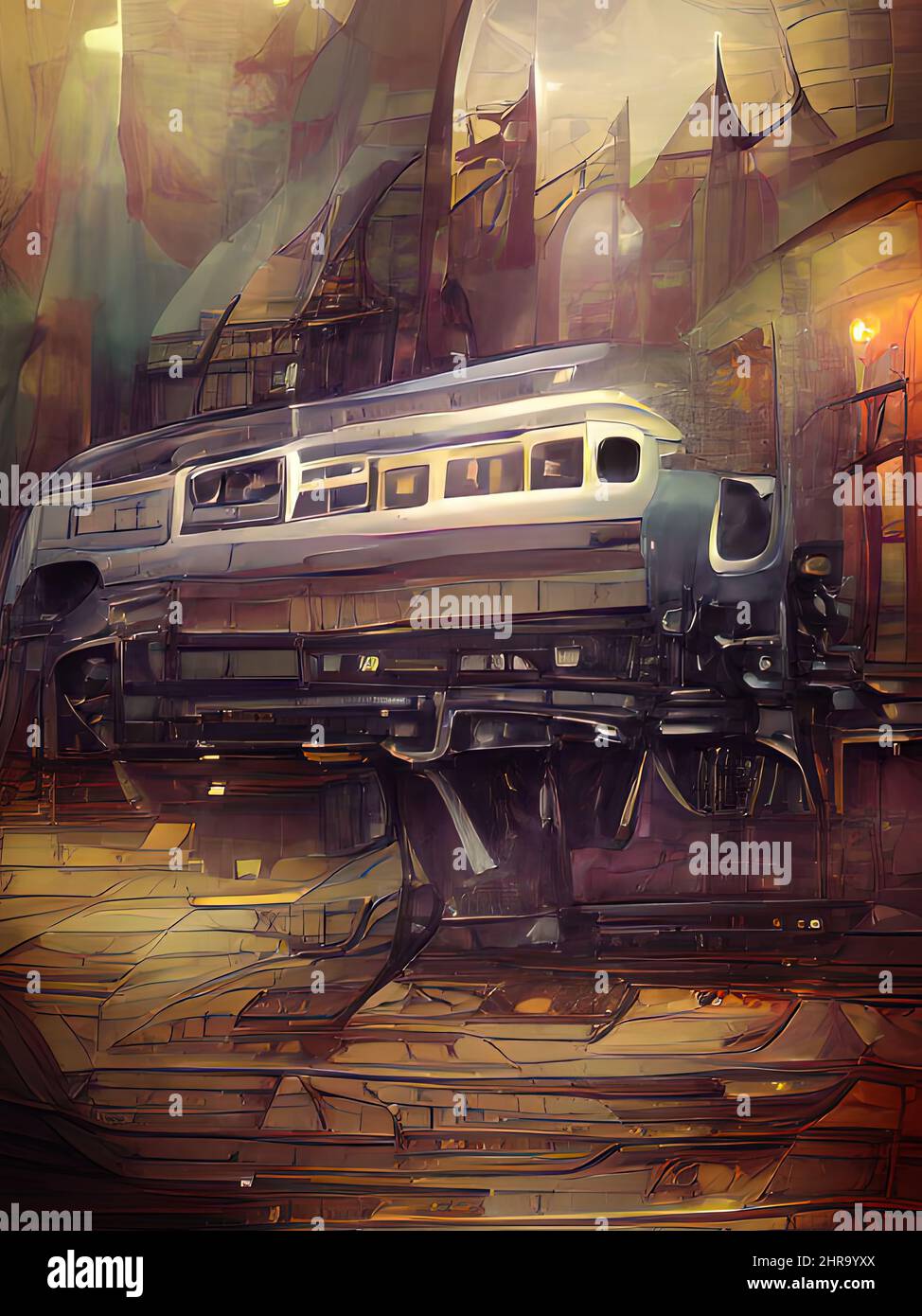 Beautiful colored drawing of steampunk machines Stock Photo - Alamy