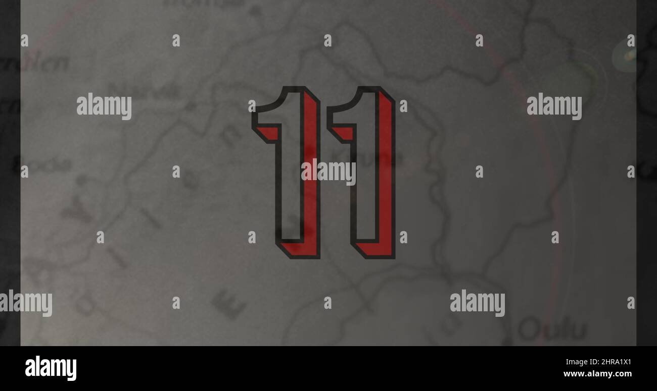 Image of changing numbers over map Stock Photo - Alamy