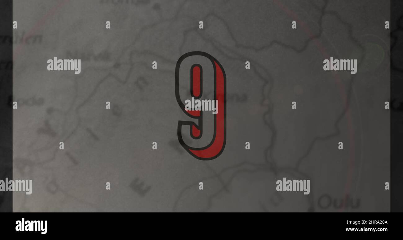 Image of changing numbers over map Stock Photo - Alamy