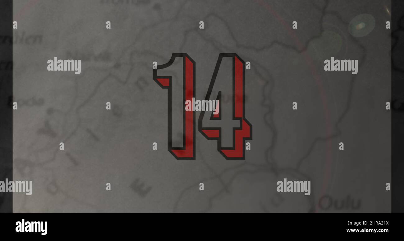 Image of changing numbers over map Stock Photo - Alamy