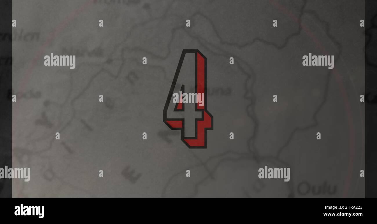 Image of changing numbers over map Stock Photo - Alamy