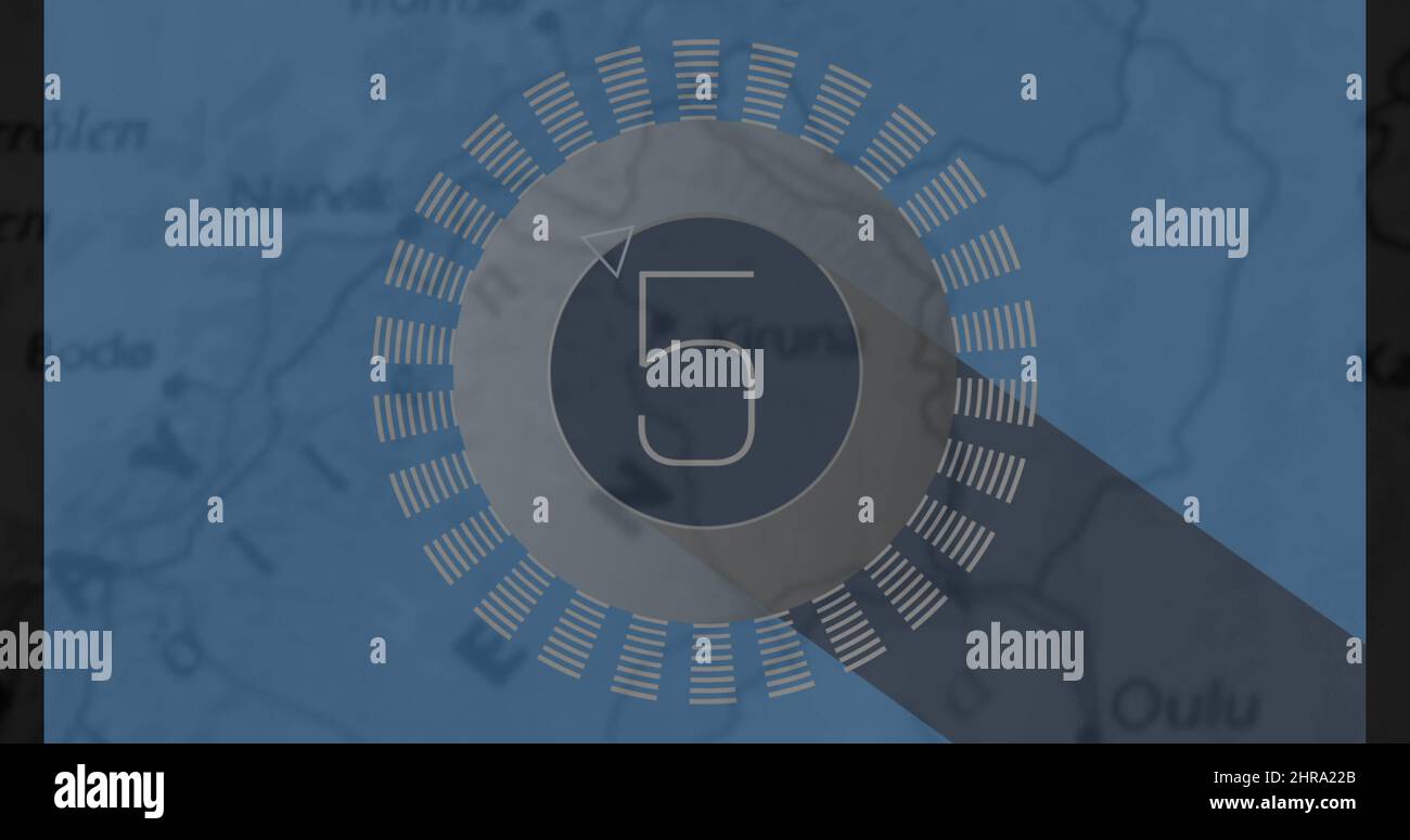Image of changing numbers over map Stock Photo - Alamy