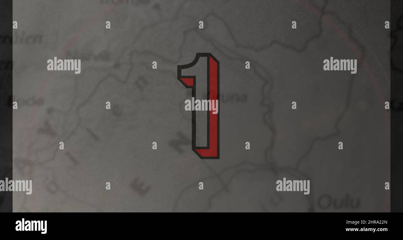 Image of changing numbers over map Stock Photo - Alamy
