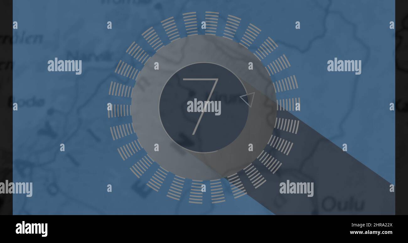 Image of changing numbers over map Stock Photo - Alamy