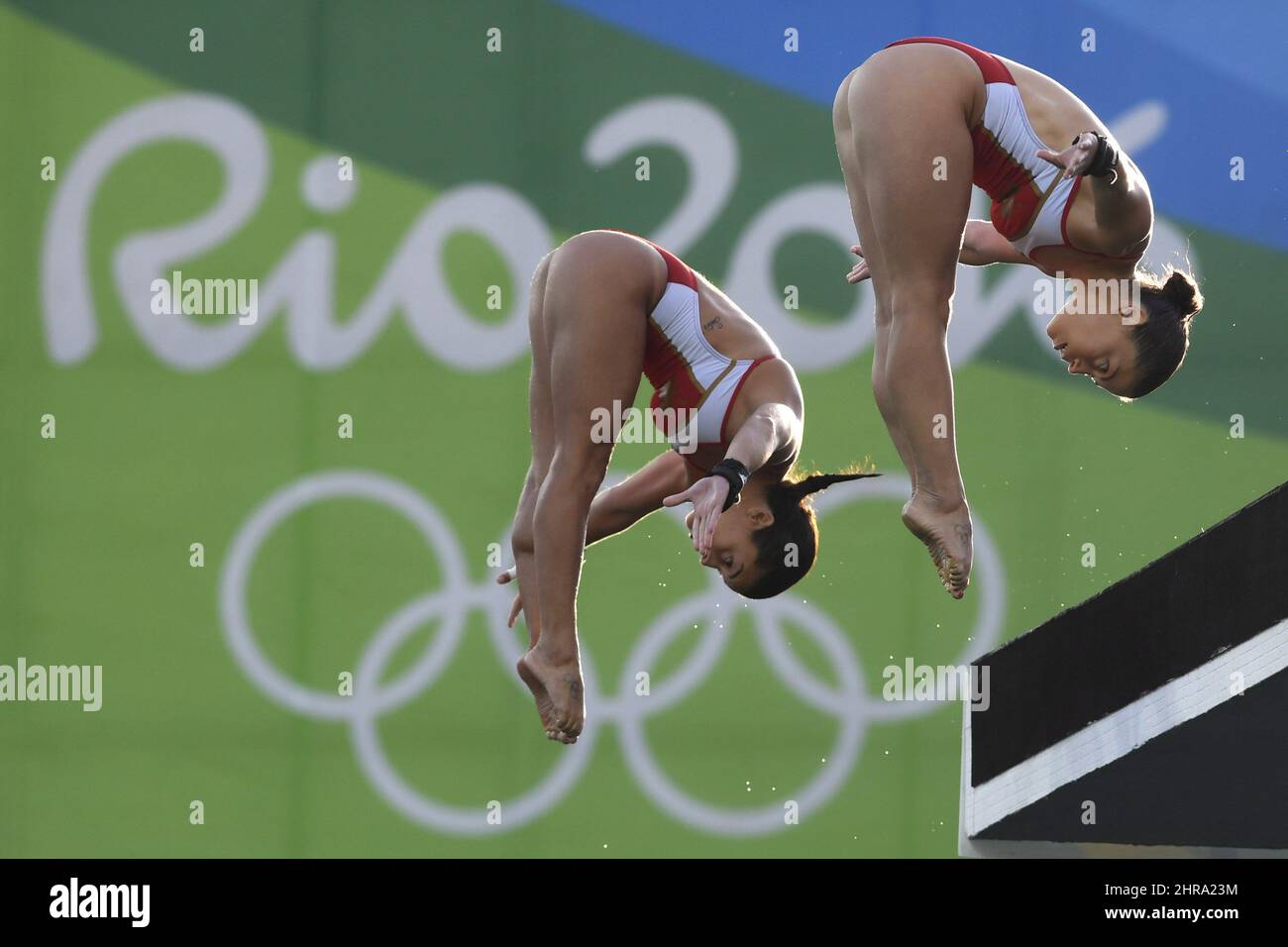 Canada's Meaghan Benfeito (left) and Roseline Filion perform in the ...