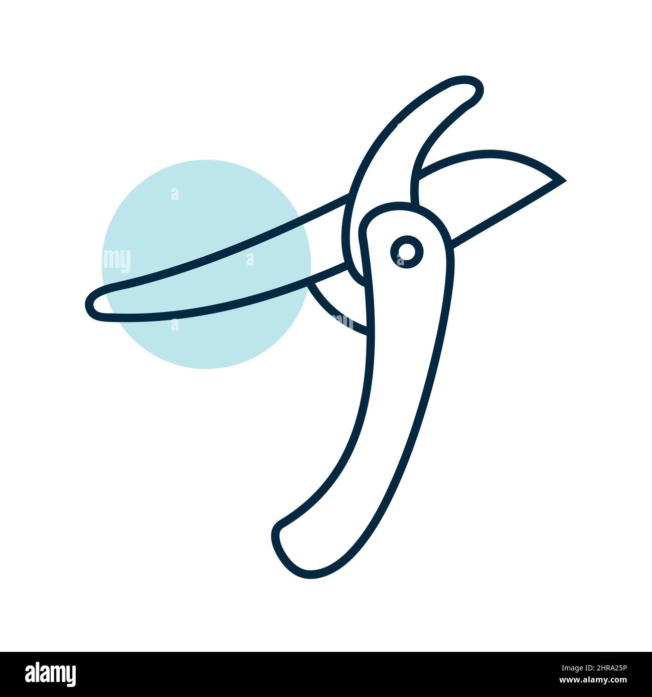 Pruning scissors, garden secateurs isolated vector icon. Graph symbol ...