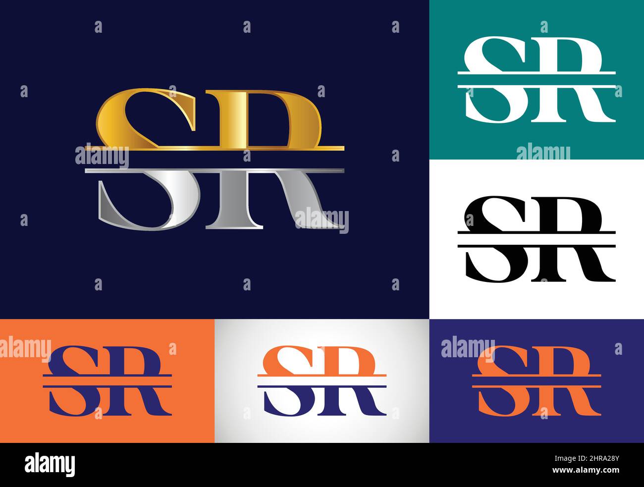 Initial Monogram Letter SR Logo Design Vector. Graphic Alphabet Symbol ...