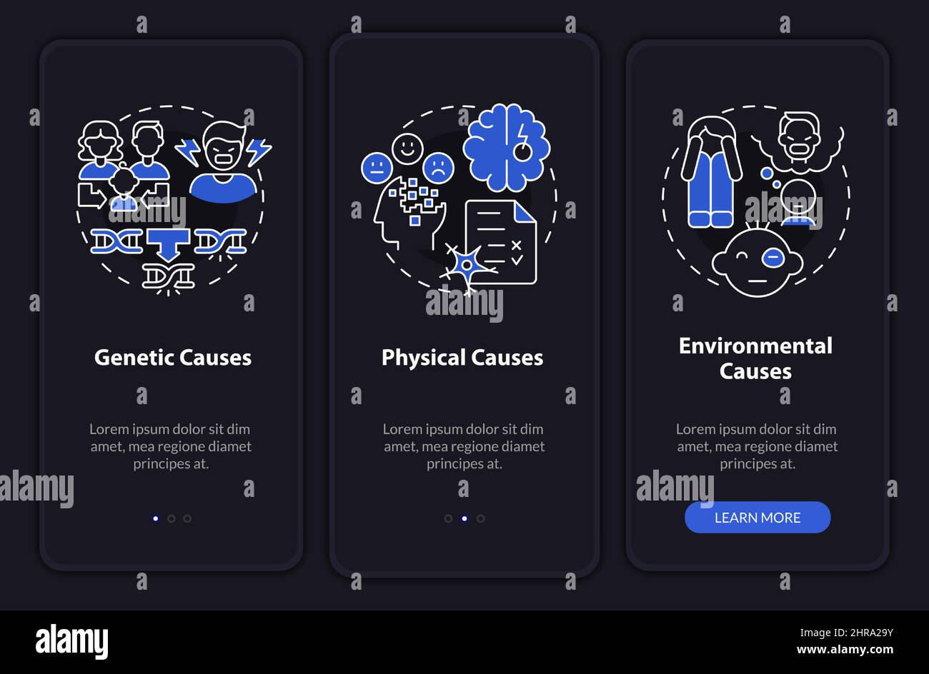 Conduct Disorder Causes Night Mode Onboarding Mobile App Screen Stock Vector Image And Art Alamy